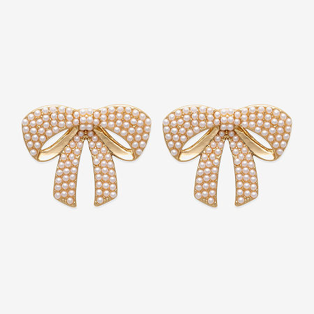 Click here for Bijoux Bar Gold Tone Womens White Simulated Pearl... prices