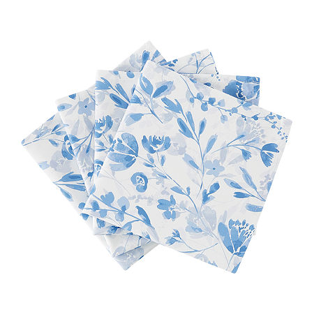 Izod Mystic Floral Napkins  Set of 4 - Blue