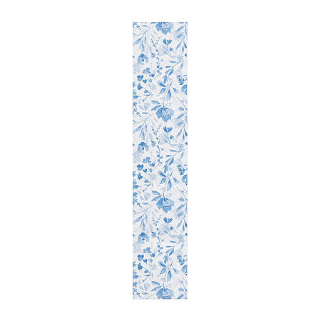 Izod Mystic Floral Runner  14 x 72 - Blue