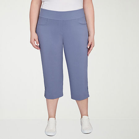 Click here for Hearts Of Palm Plus Size Solid Tech Stretch Capri... prices