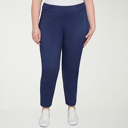 Click here for Hearts Of Palm Plus Size Solid Faux Suede Pants -... prices