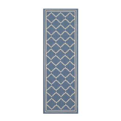 Safavieh Courtyard Collection Skin Geometric Indoor/Outdoor Runner Rug ...