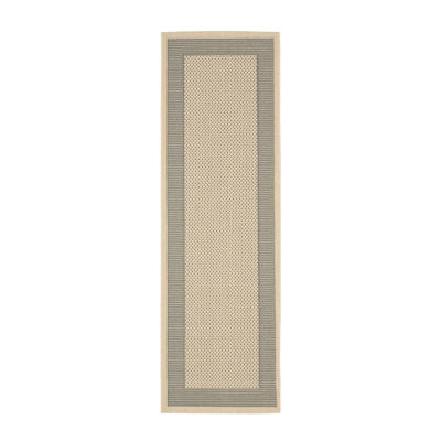 Safavieh Courtyard Collection Trina Bordered Indoor/Outdoor Runner Rug ...