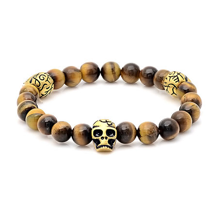 Click here for Mens Multi Color Tigers Eye 18K Gold Stainless Ste... prices