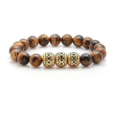 Click here for Steeltime Mens 18K Gold Stainless Steel 8 Inch Sol... prices