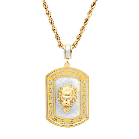 Click here for Mens 18K Gold over Stainless Steel Dog Tag Pendant... prices