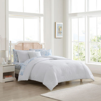 Laura Ashley Margaret Midweight Comforter Set, Color: White - JCPenney