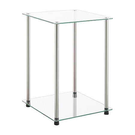 Click here for Classic Glass Glass End Table  One Size  Silver prices