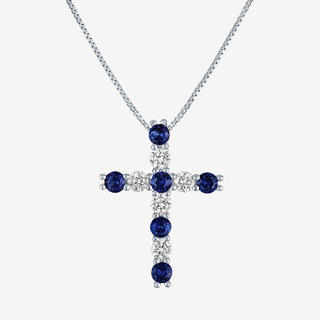 Click here for Womens Lab Created Blue Sapphire Sterling Silver C... prices