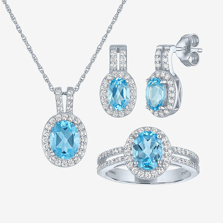 Click here for Womens Genuine Blue Topaz Sterling Silver 3-pc. Je... prices