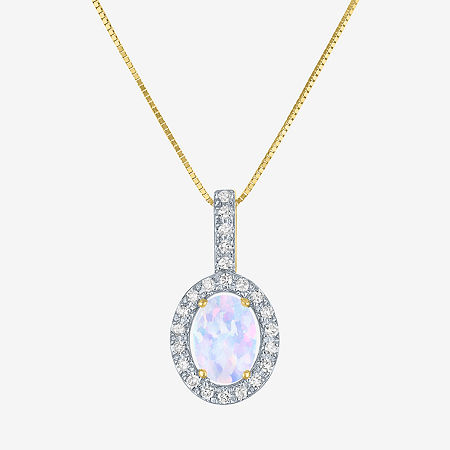 Click here for Womens Diamond Accent Lab Created White Opal 10K G... prices