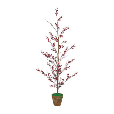 Northlight Potted Berry Twig Unlit 4 Foot Christmas Tree, Color: Red ...