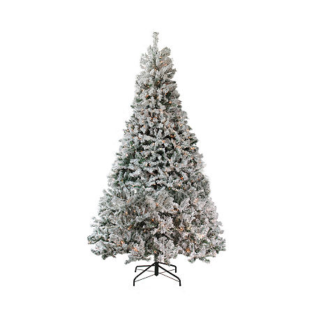 Click here for Northlight Flocked Medium 6 1/2 Foot Pre-Lit Pine... prices