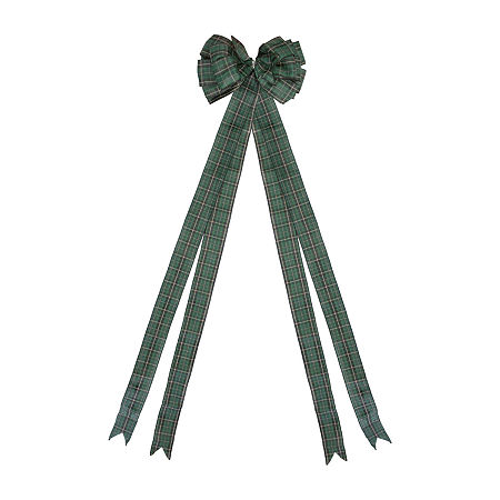 Click here for Northlight 50in Plaid 16 Loop Bow Indoor Ribbon  O... prices