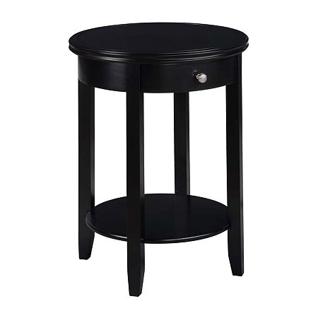 Convenience Concepts 18.25 Rubber wood Ah Baldwin End Table - Black