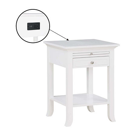 Click here for Logan 1-Drawer End Table  One Size  White prices