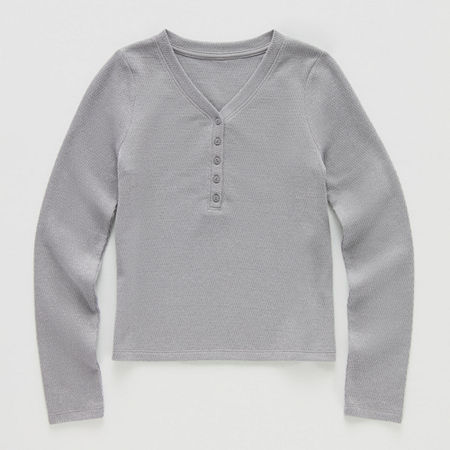 Click here for Thereabouts Little & Big Kid Girls Henley Neck Lon... prices
