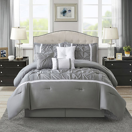 Stratford Park Elena 7-Piece Comforter Set  California King - Grey