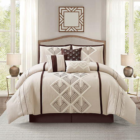 Stratford Park Oliver 7-Piece Comforter Set  King - Brown