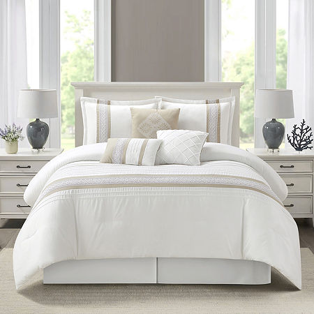 Stratford Park Durango Stripes 7-Pc. Comforter Set  Queen - Taupe