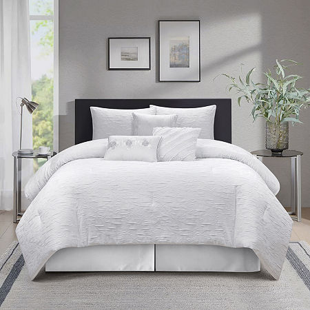 Stratford Park Slavia Leaves 7-Pc. Comforter Set  California King - White
