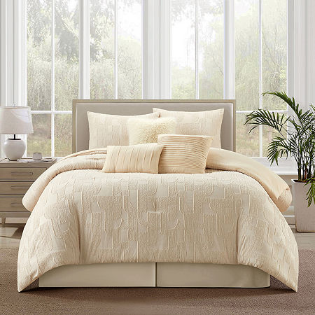 Stratford Park Kyne Geometric 7-Pc. Comforter Set  King - Beige