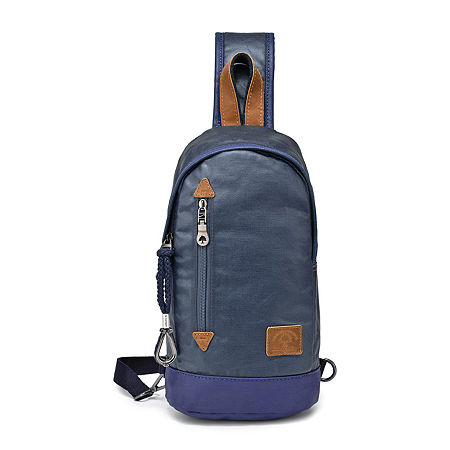 Tsd Brand Urban Light Coated Canvas Sling Bag - Navy