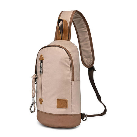 Tsd Brand Urban Light Coated Canvas Sling Bag - Beige