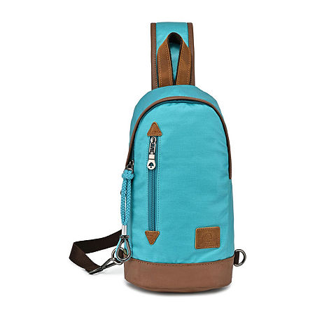 Tsd Brand Urban Light Coated Canvas Sling Bag - Teal