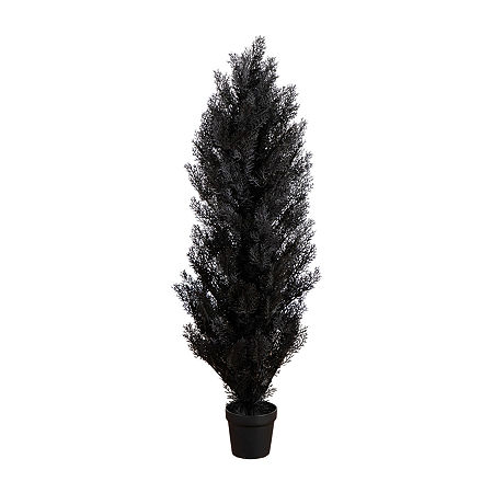 Click here for Nearly Natural Halloween Black Cedar Artificial Tr... prices