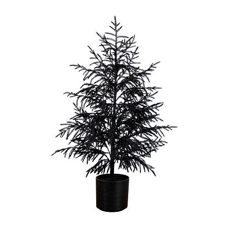 Click here for Nearly Natural 4ft Halloween Black Pine Christmas... prices