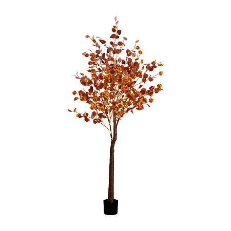 Click here for Nearly Natural 7ft Pre-Lit Autumn Eucalyptus Artif... prices