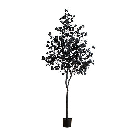 Click here for Nearly Natural 8ft Pre-Lit Black Eucalyptus Lighte... prices