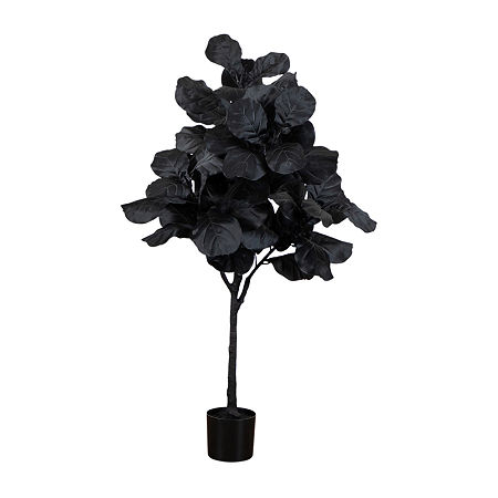 Click here for Nearly Natural 4ft Halloween Black Fiddle Leaf Ind... prices
