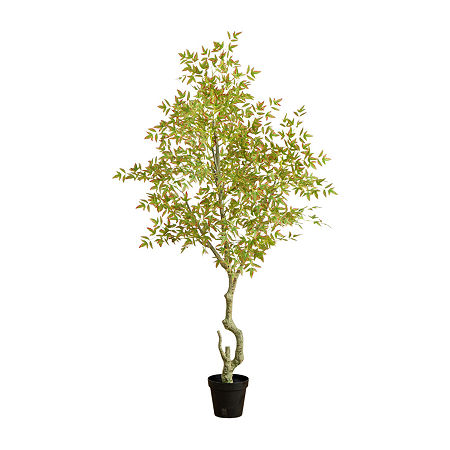 Click here for Nearly Natural 7ft Autumn Nandina Artificial Tree... prices