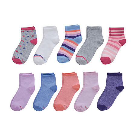 Click here for Hanes Big Kid Girls Multi-Pack 10 Pair Low Cut Soc... prices