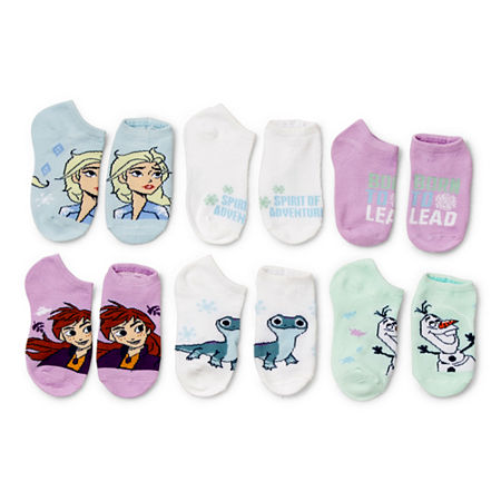 Click here for Big Kid Girls Multi-Pack 6 Pair Frozen Low Cut Soc... prices