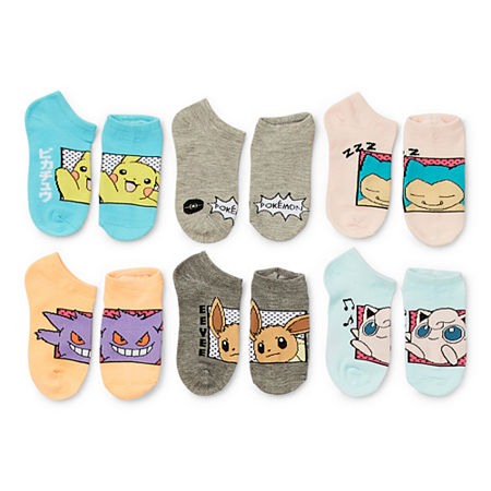 Click here for Big Kid Girls Multi-Pack 6 Pair Pokeman Low Cut So... prices
