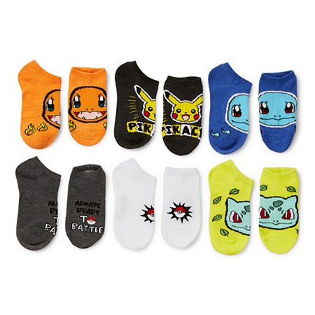 Click here for Big Kid Boys Multi-Pack 6 Pair Pokeman No Show Soc... prices