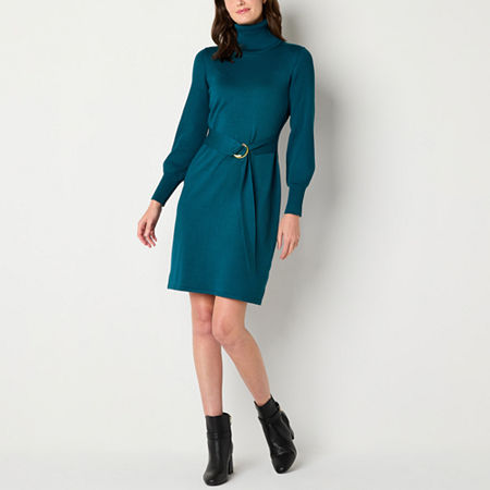 Click here for Maia Womens Long Sleeve Belted Sweater Dress  Larg... prices