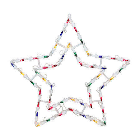 Northlight 15 Multi-Color Lighted Star Christmas Window Silhouette Decoration - White