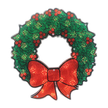 Click here for Northlight 15in Prelit Wreath Christmas Window Dec... prices