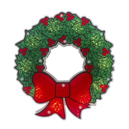 Click here for Northlight Lighted Wreath Christmas Window Decor... prices