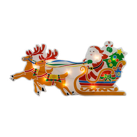 Click here for Northlight 23in Santa And Reindeer Christmas Windo... prices