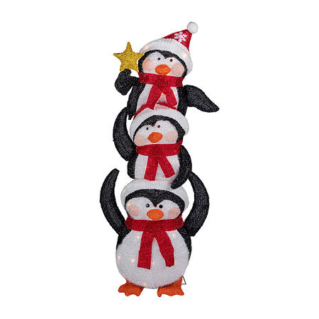 Click here for Northlight 41in Prelit Stacked Penguin Family Chri... prices