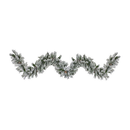 Northlight 9 Flocked Angel Pine with Pine Cones Artificial Christmas Garland - Unlit - Green