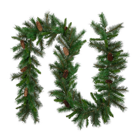 Northlight Pine And Pine Cones Christmas Indoor Garland  One Size  Green