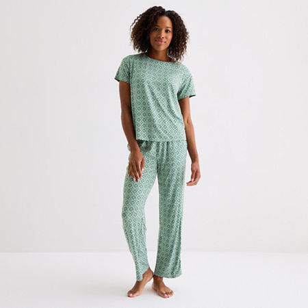Click here for Jaclyn Womens Round Neck Short Sleeve 2-pc. Pajama... prices