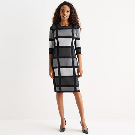 Click here for Danny & Nicole Womens 3/4 Sleeve Windowpane Sweate... prices