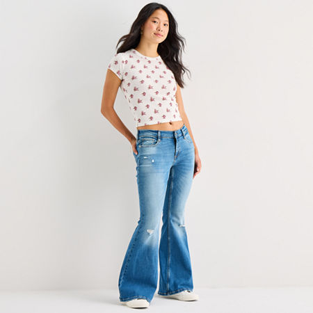 Click here for Arizona Juniors Plus Womens Low Rise Flare Leg Jea... prices